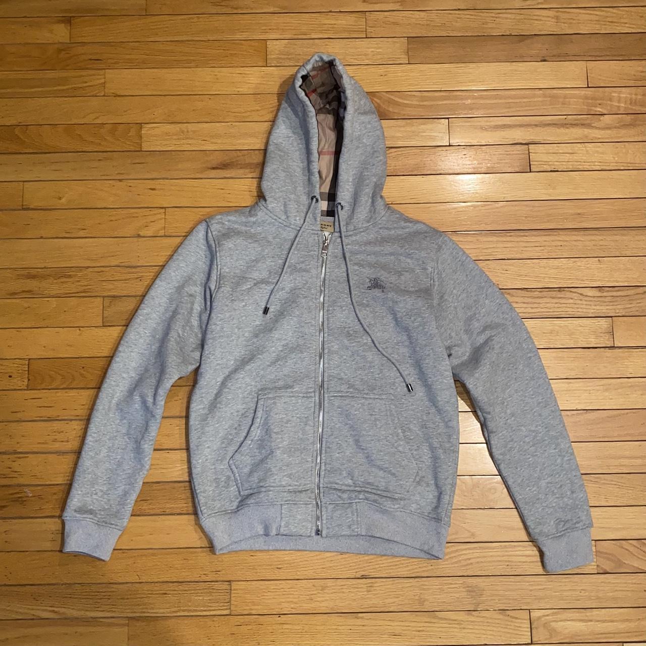 Grey Burberry Zip-Up - INSANE FIND!! - no damages... | Depop