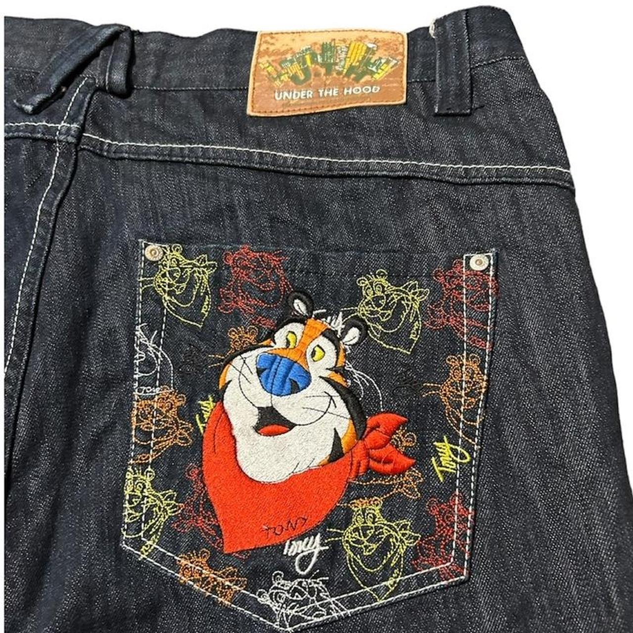 RARE Tony the Tiger “under the hood” denim. Size 38.... - Depop