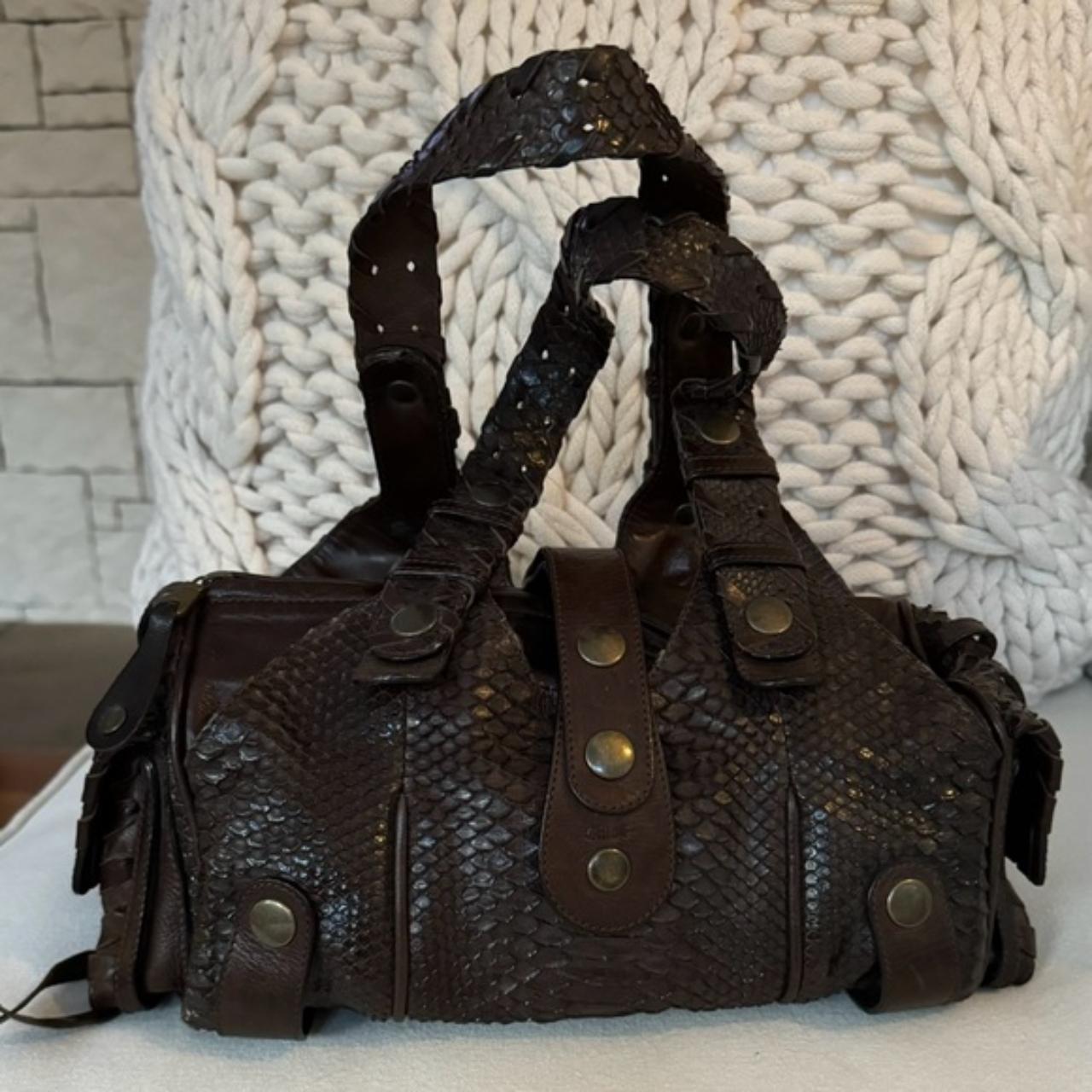 Chloe Python Silverado Bag in Dark Brown Silver... | Depop