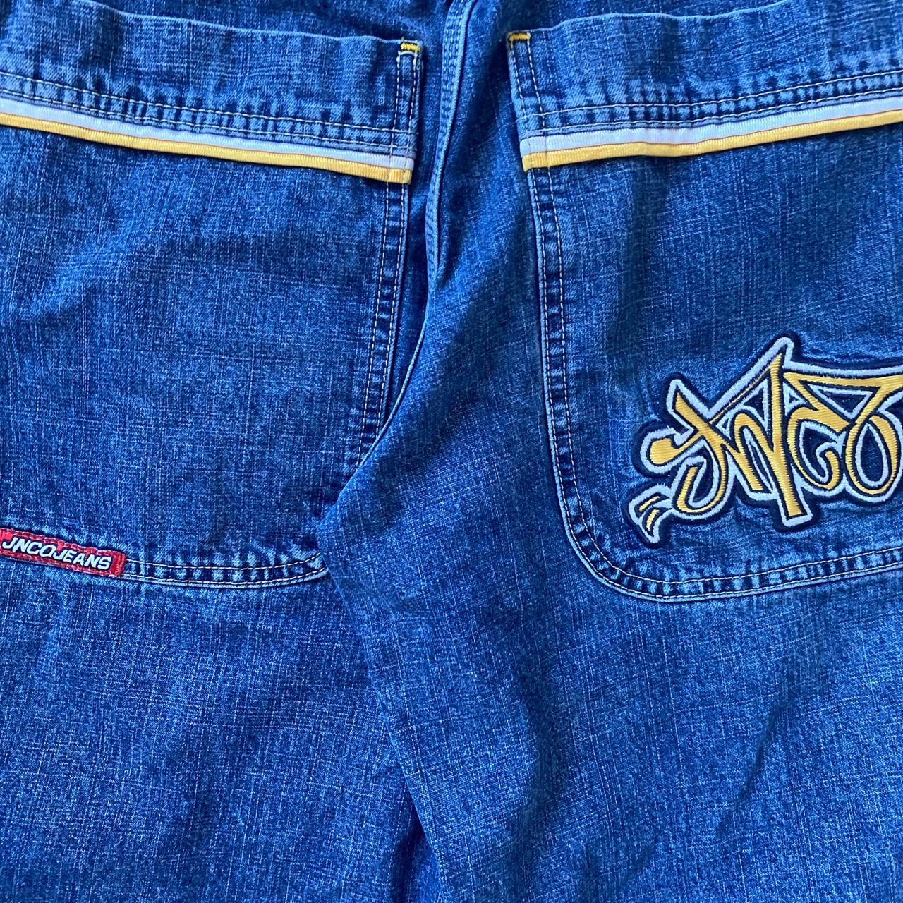 Super rare jnco jeans yellow stripped! Size 30/30... - Depop