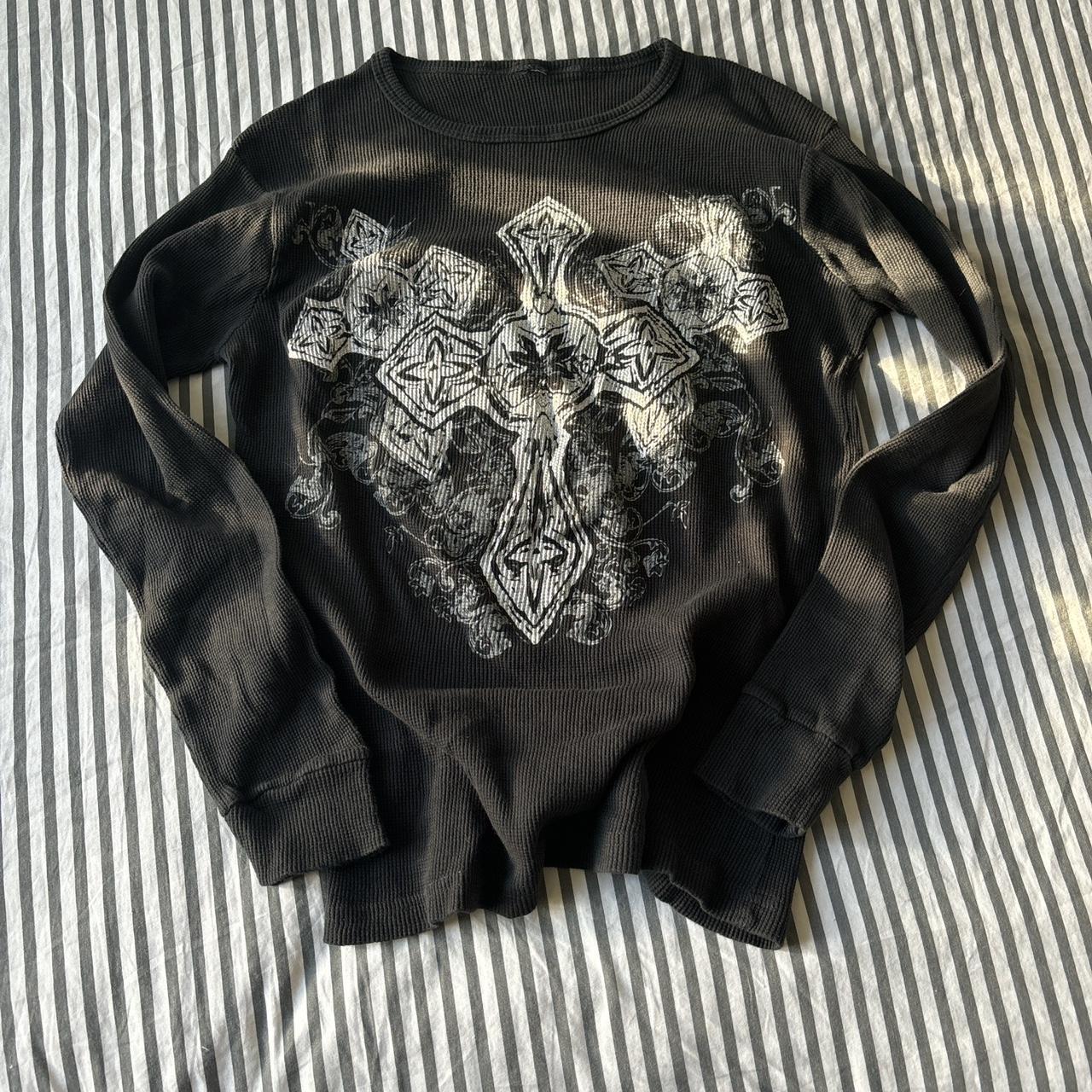 2000s type thermal, affliction type graphic all... - Depop