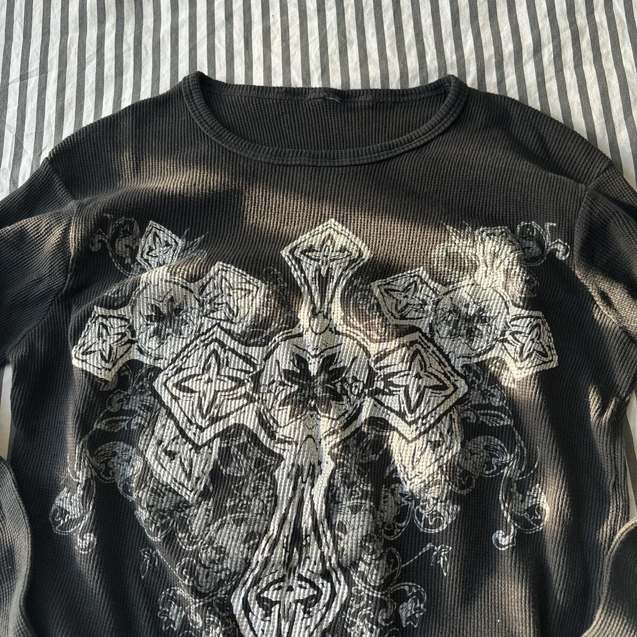 2000s type thermal, affliction type graphic all... - Depop