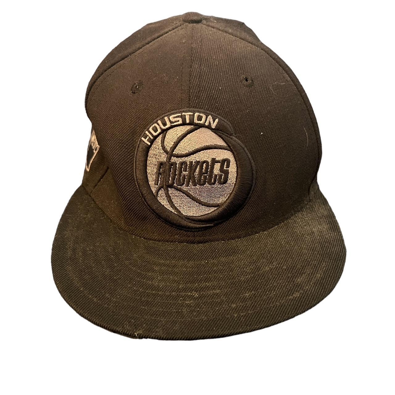 Black vintage Houston Rockets hat. Size 7 and 3/4... - Depop