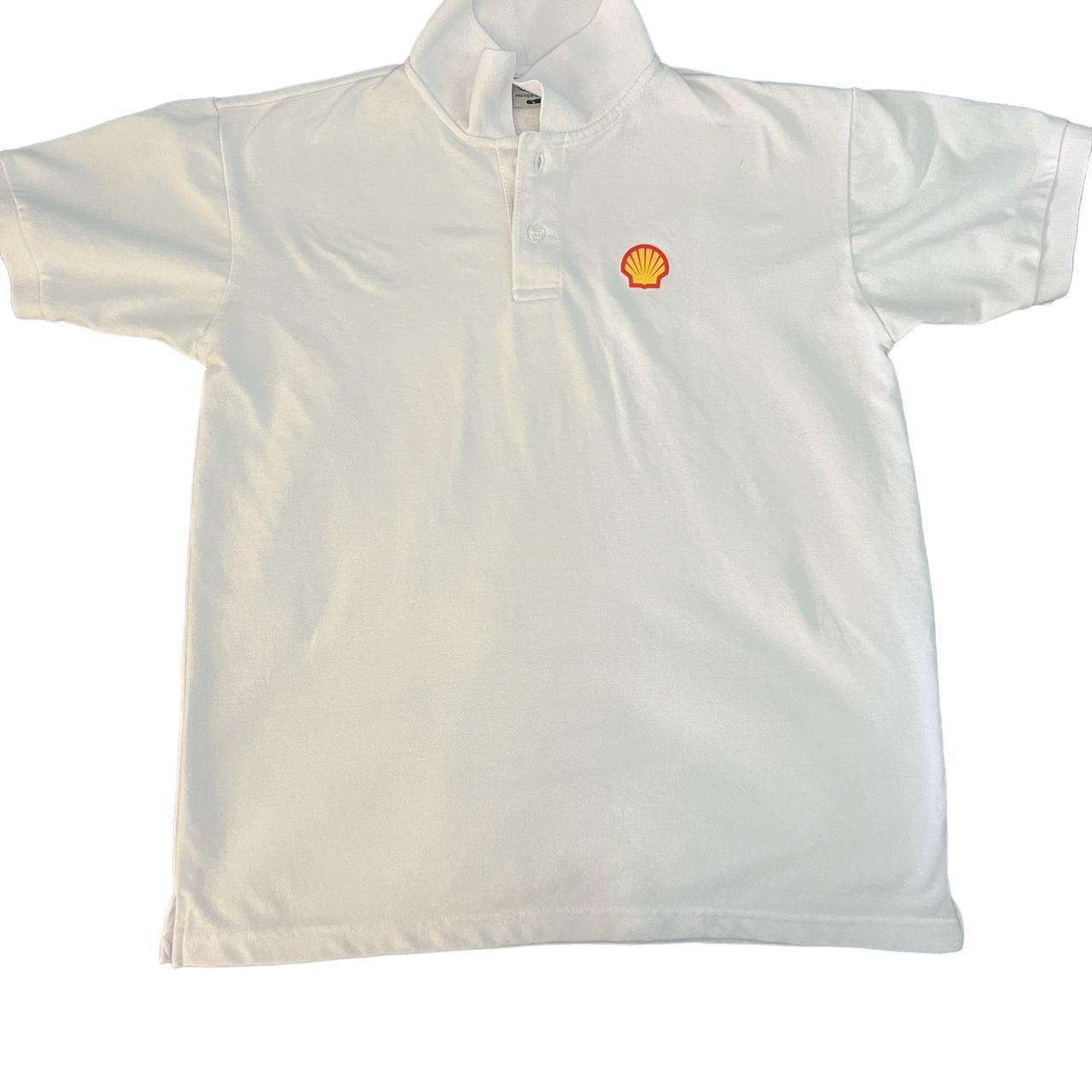 White Shell Oil and Gas polo. Size L and in supreme... - Depop
