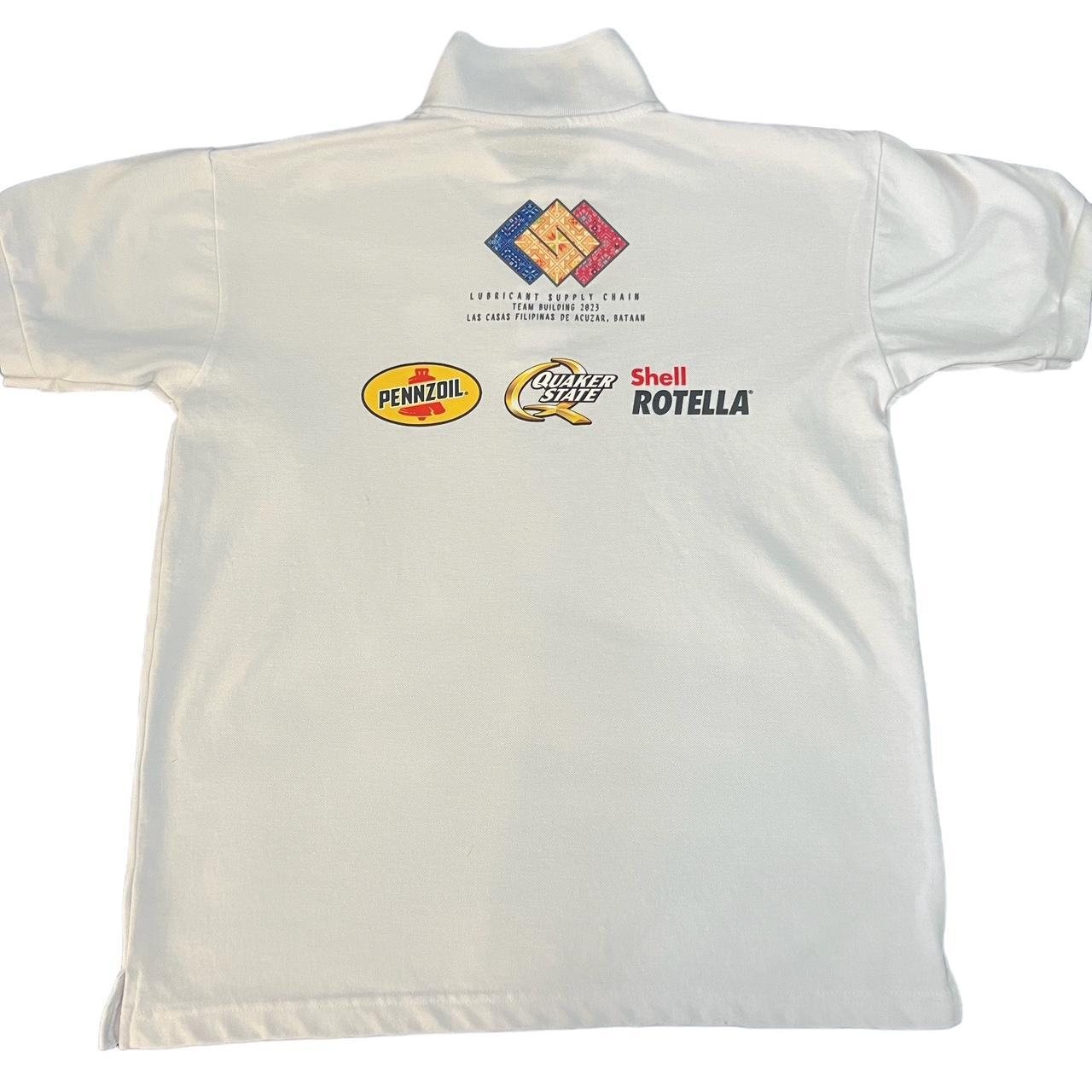 White Shell Oil and Gas polo. Size L and in supreme... - Depop