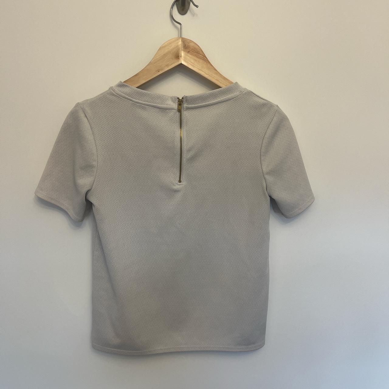 New Look light grey top with zip detail at back... - Depop