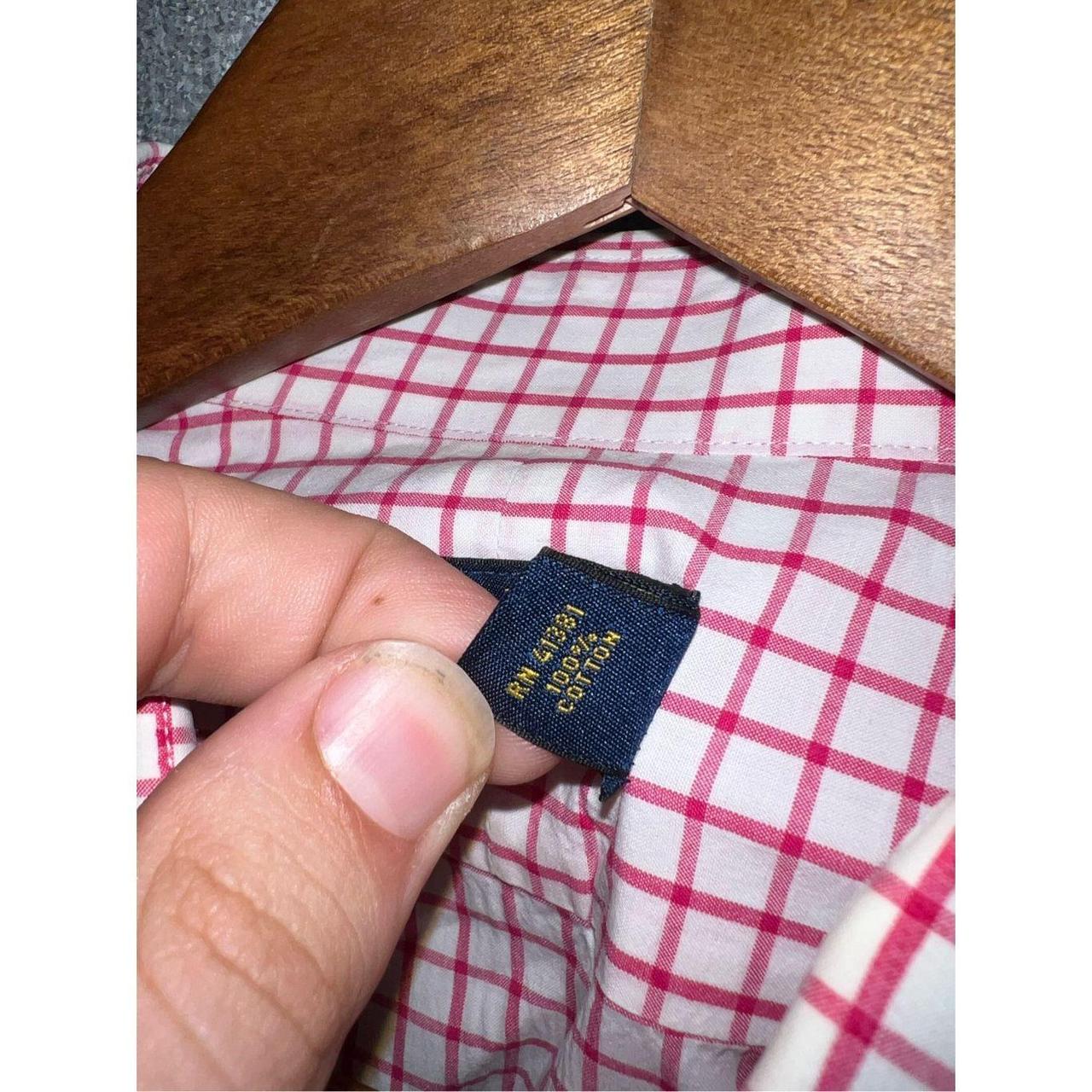 Pink & White Check Polo Ralph Lauren Button Up Shirt... - Depop