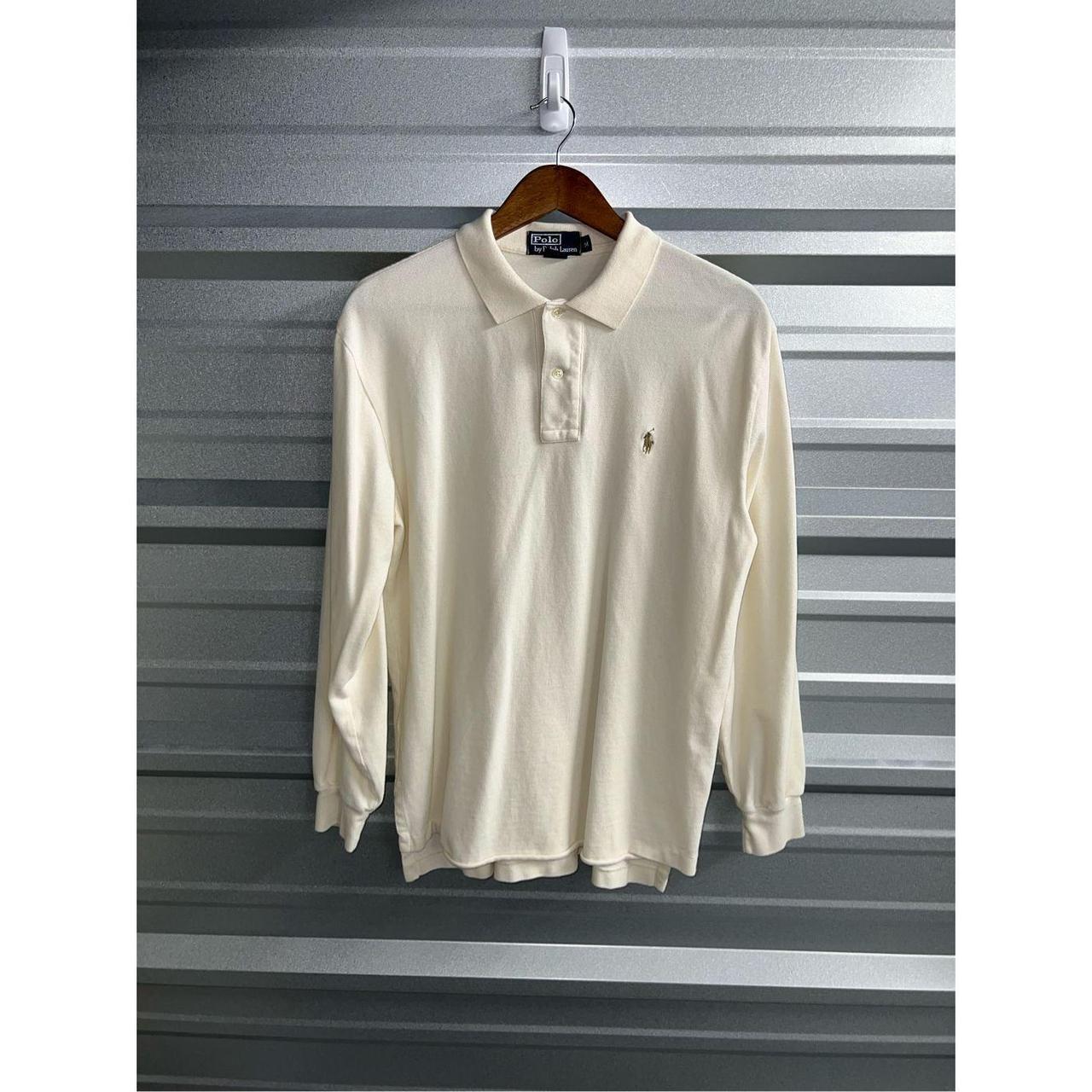 Cream Polo Ralph Lauren L/S Soft Touch Polo Shirt... - Depop