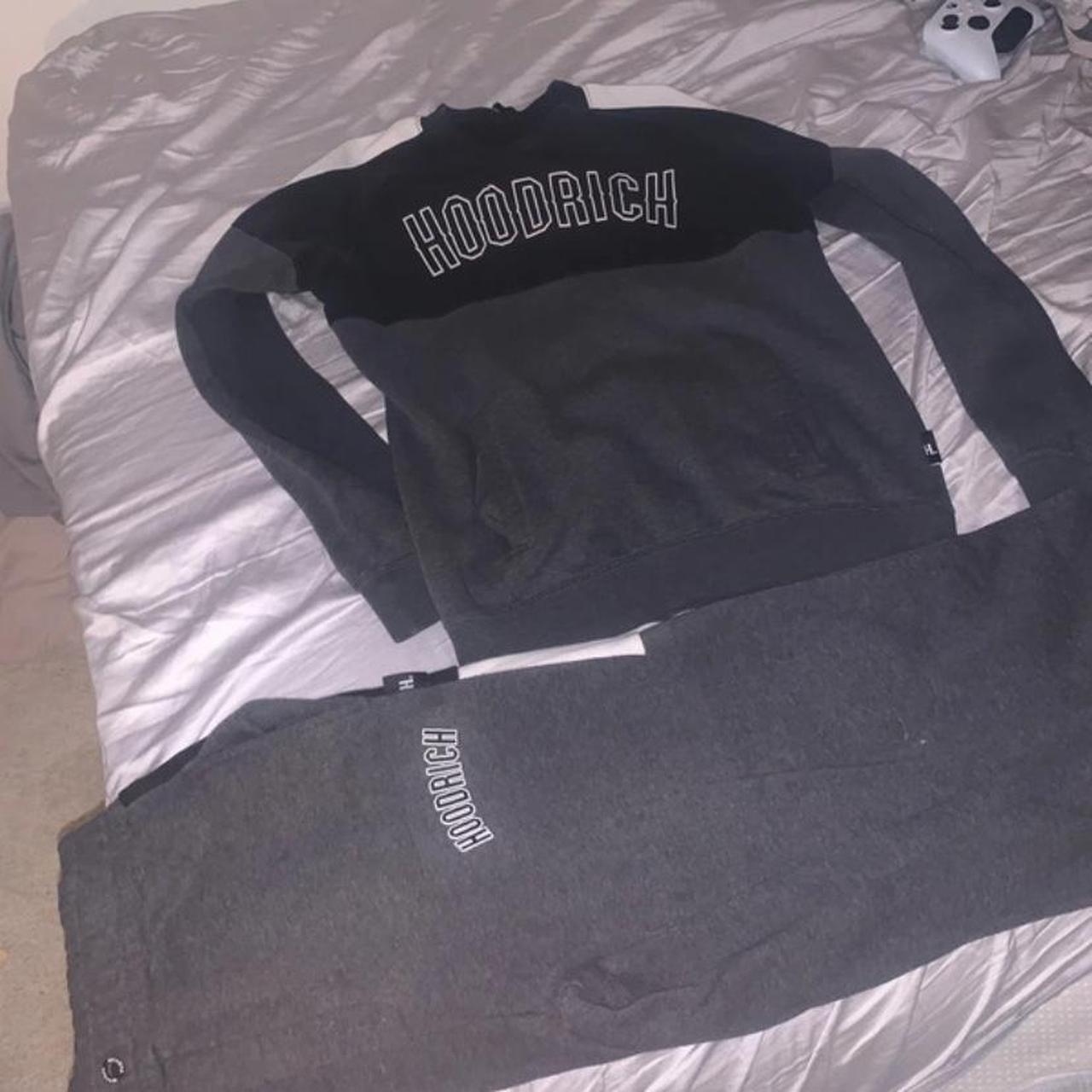 Grey hoodrich tracksuit Joggers size large top... - Depop