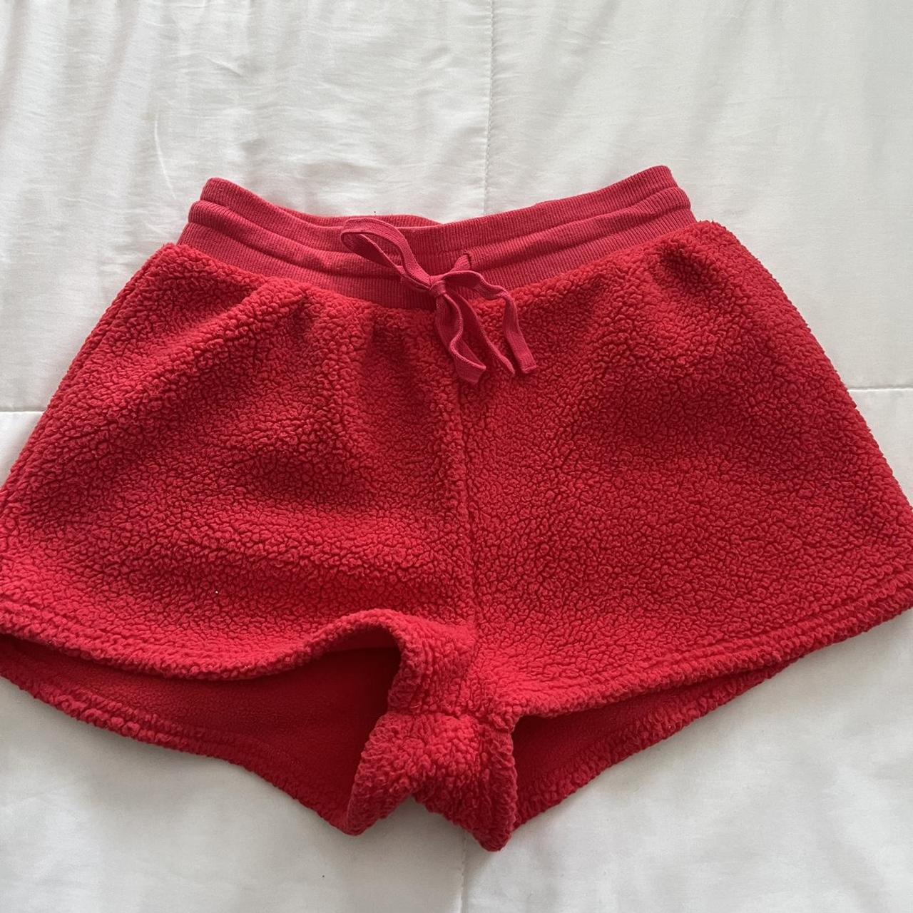 Soft red fuzzy shorts from Splendid 🌹 -Super comfy... - Depop