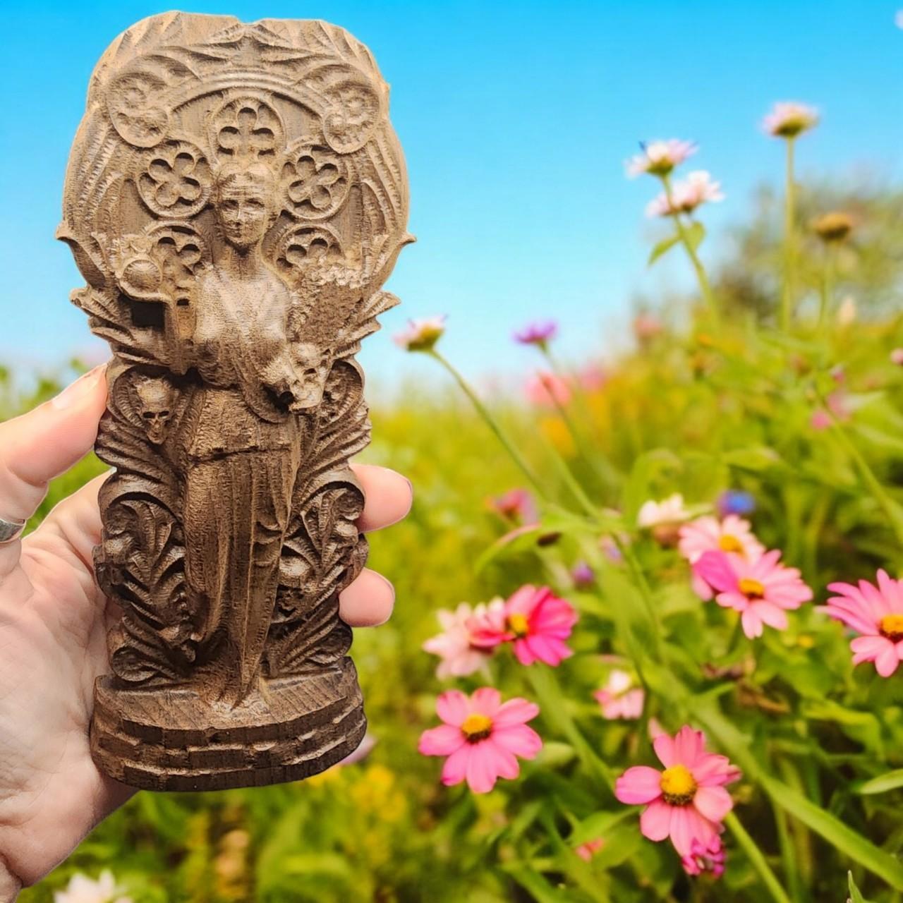 Persephone Greek Goddess handmade Wooden Deity... | Depop