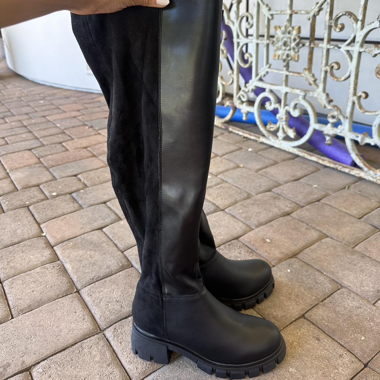 MIA knee high chunky boot with soft back - make an... - Depop