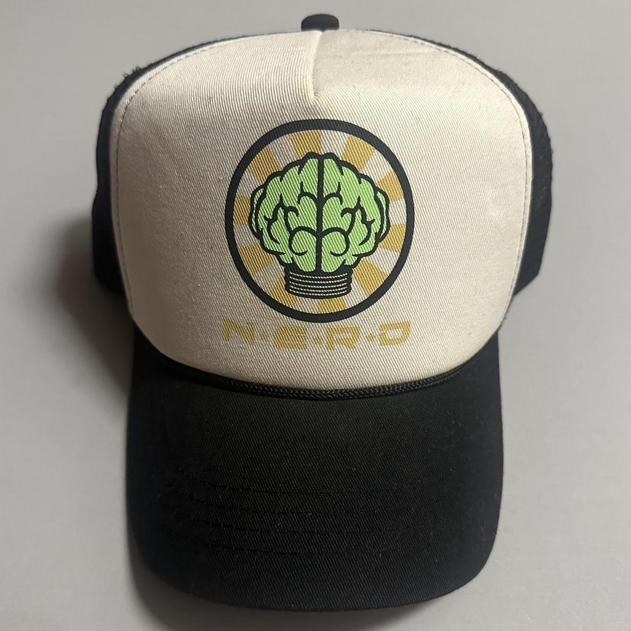 N.E.R.D Pharrell Williams Black Brain Trucker... - Depop