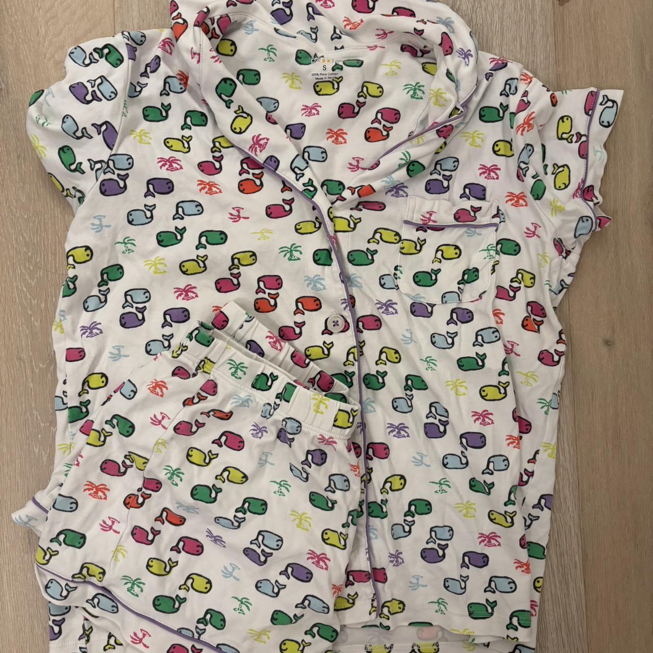 Roller rabbit rainbow whale polo pajamas size small... | Depop