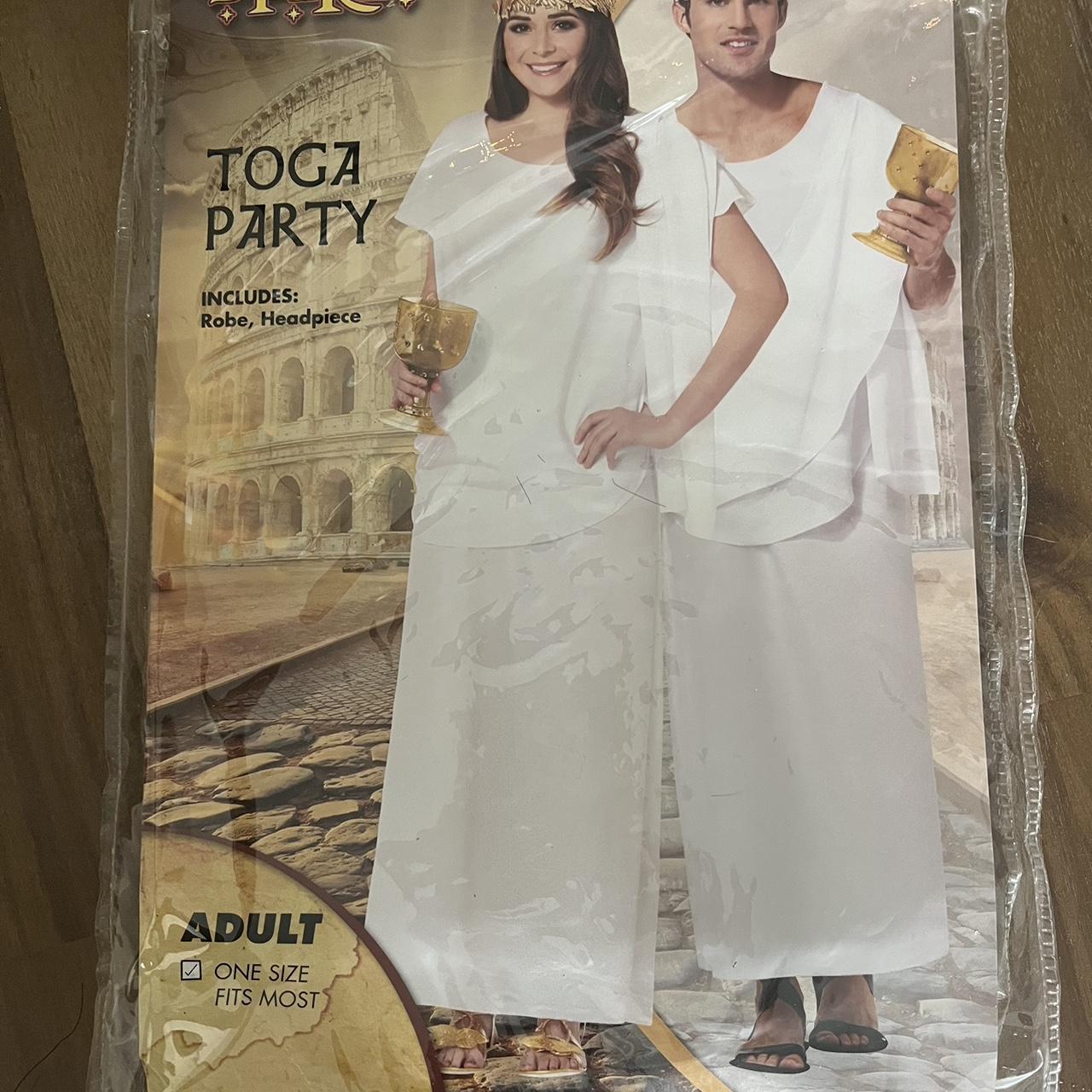 White toga costume with crown. One Size fits most.... - Depop