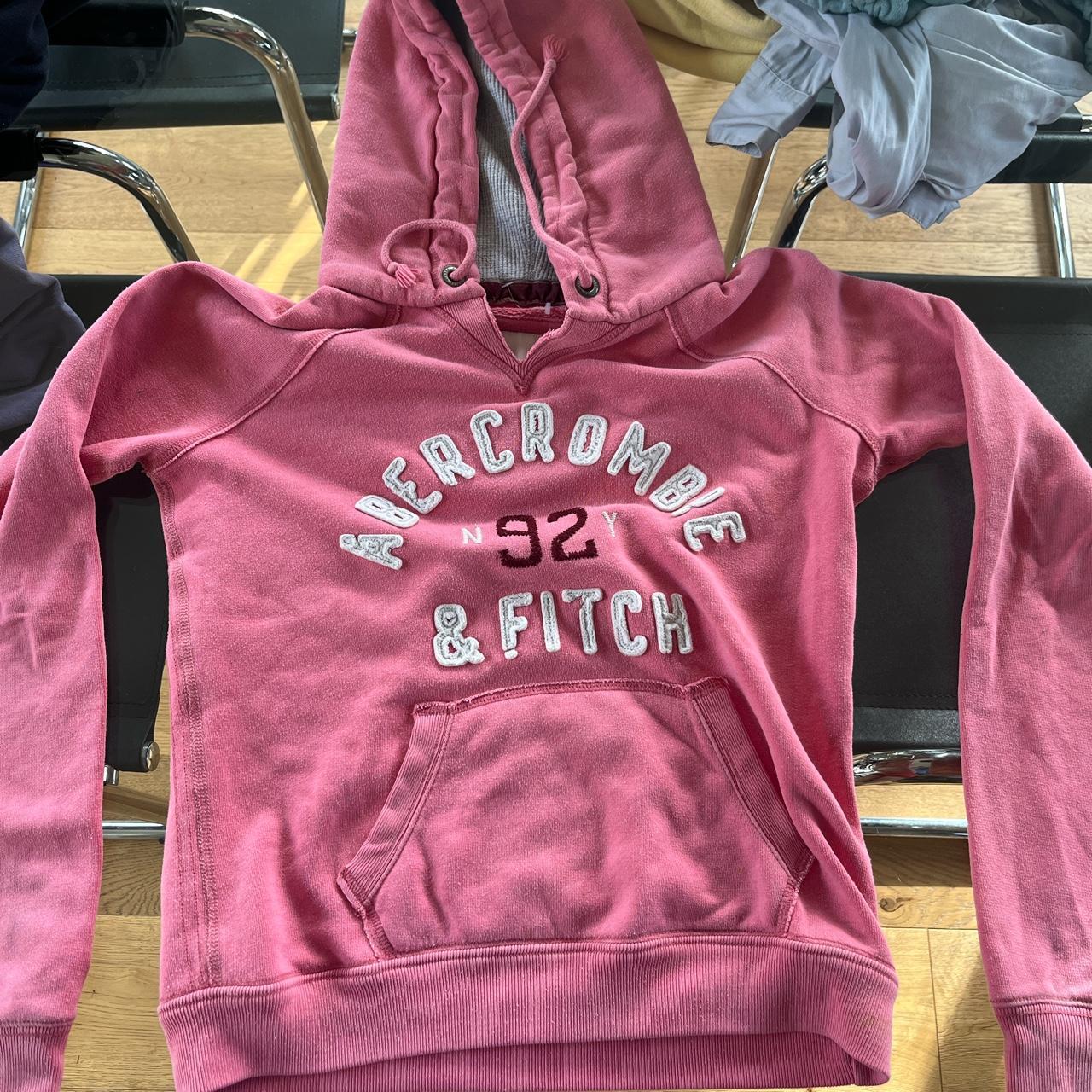 Small pink Ambercrombie and fitch hoodie good... - Depop