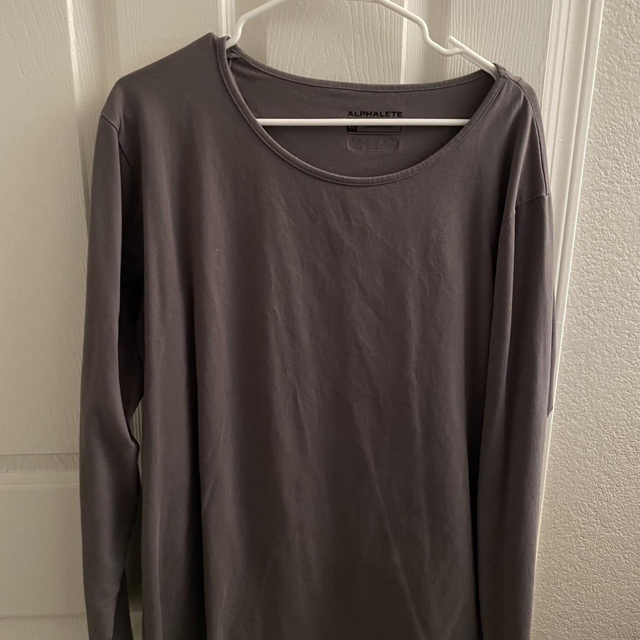 Alphalete scoop neck long sleeve - XL - Grey - Depop