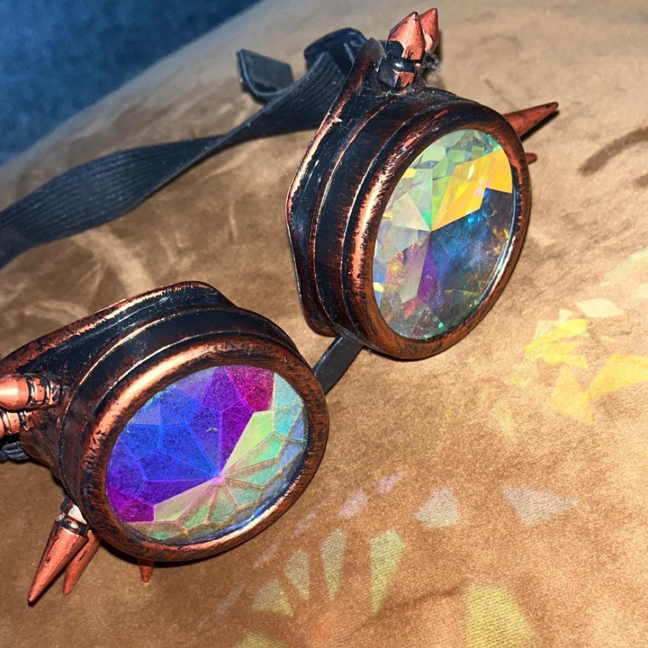 Steampunk kaleidoscope rave psy goggles cosplay... - Depop