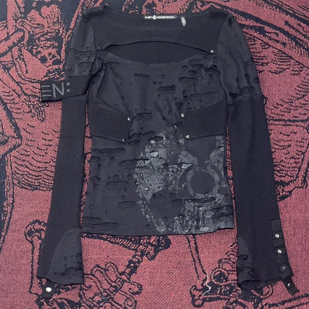 🖤lip service biothreat top size... - Depop