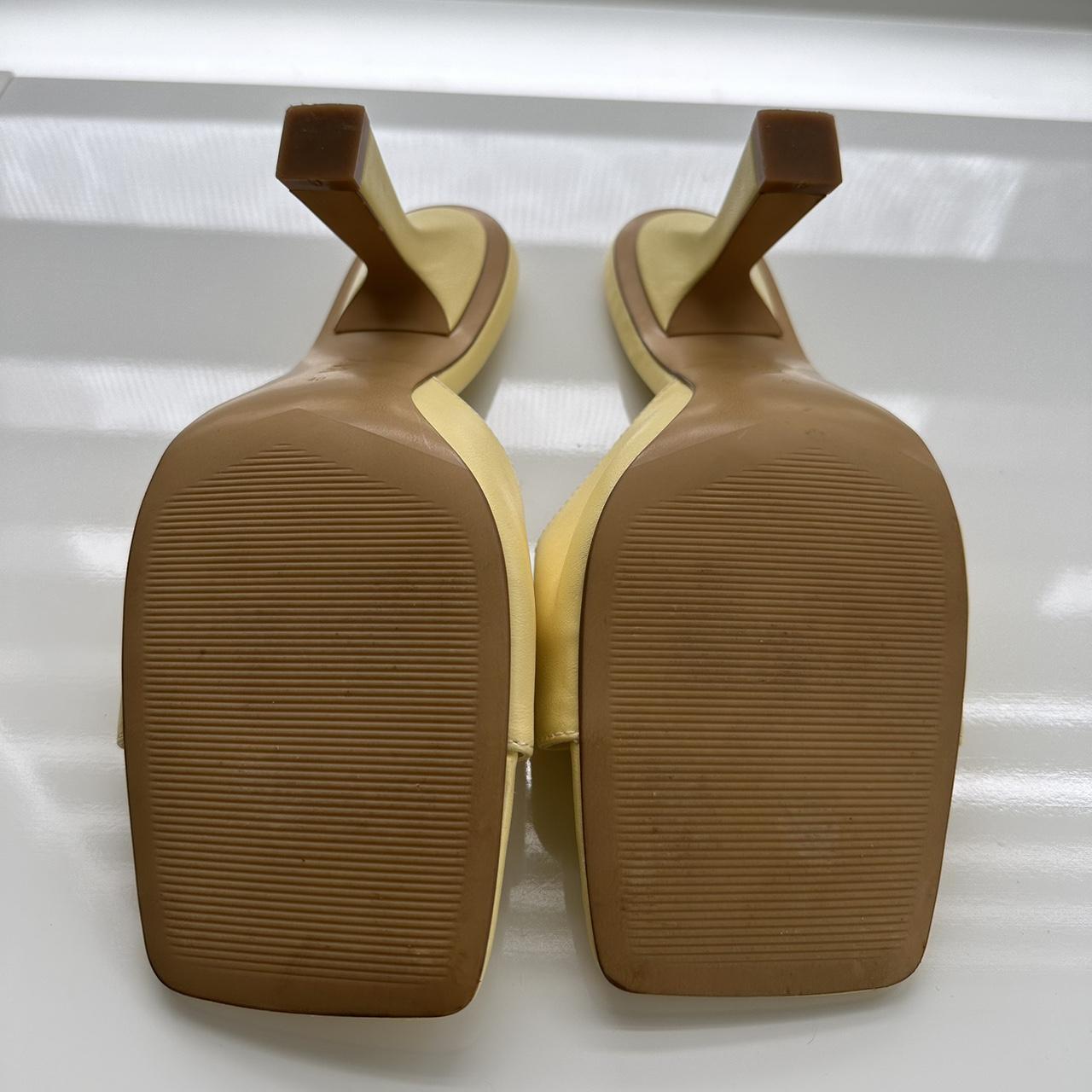 Yellow Zara Square Toe Heels worn once.... - Depop