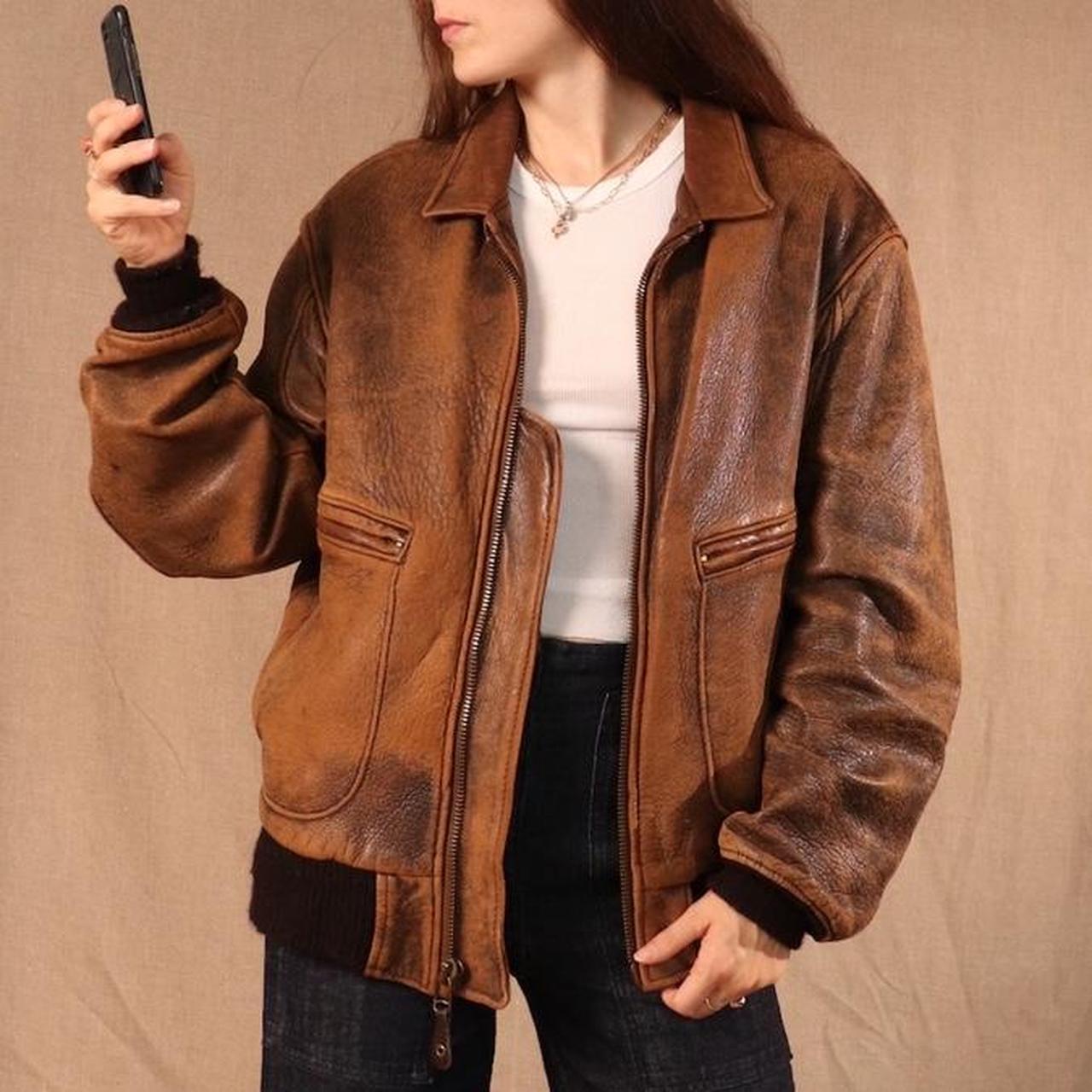 Perfectly worn in vintage aviator jacket from 89 by... - Depop
