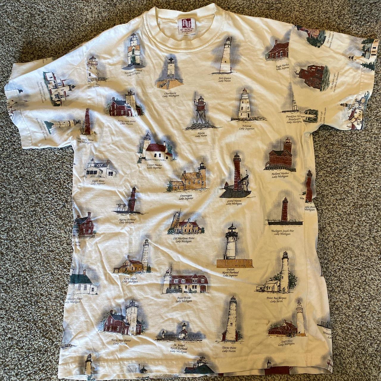 Unique vintage lighthouse shirt. Lighthouses of... | Depop