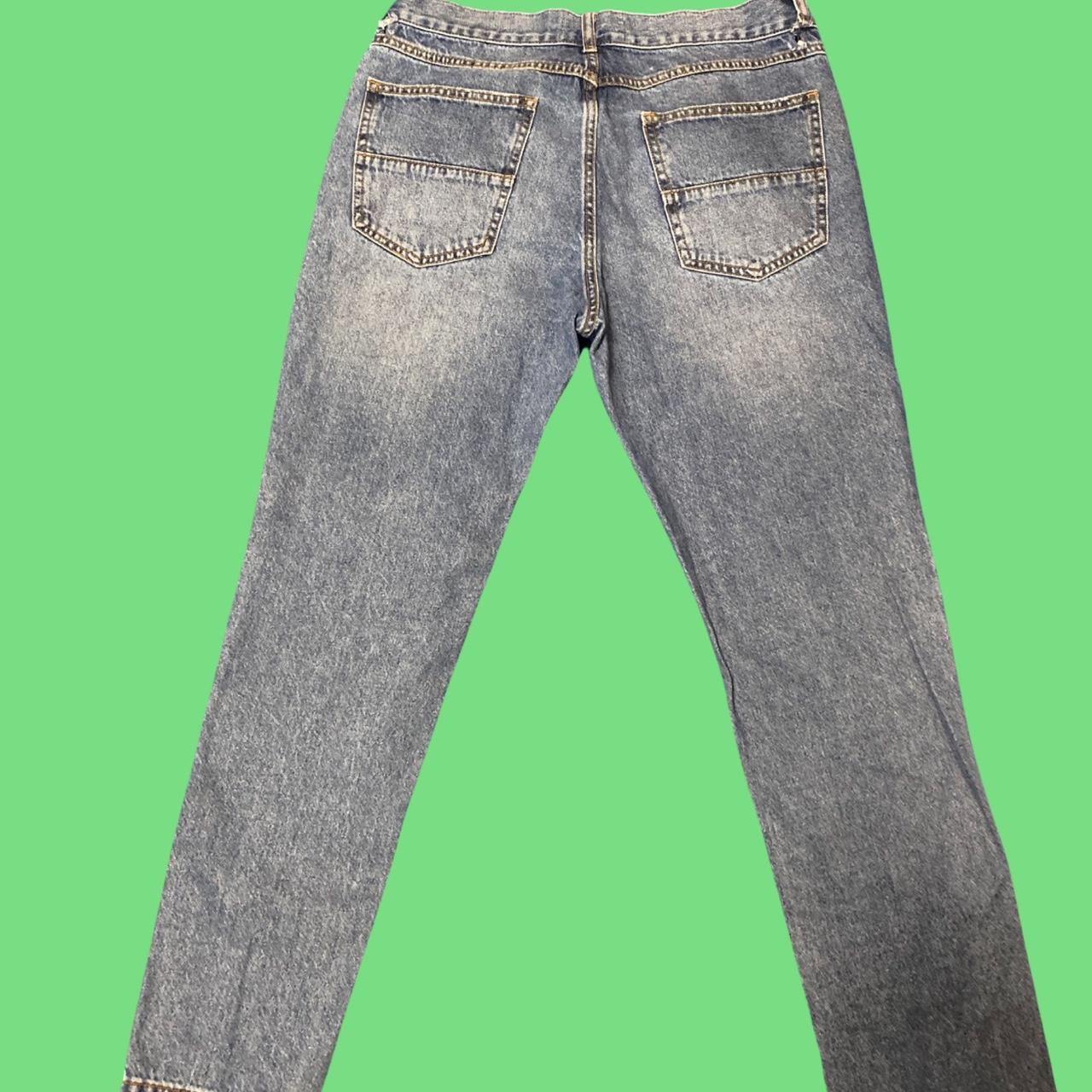 Multicolor patch blue jeans. Great condition but one... - Depop