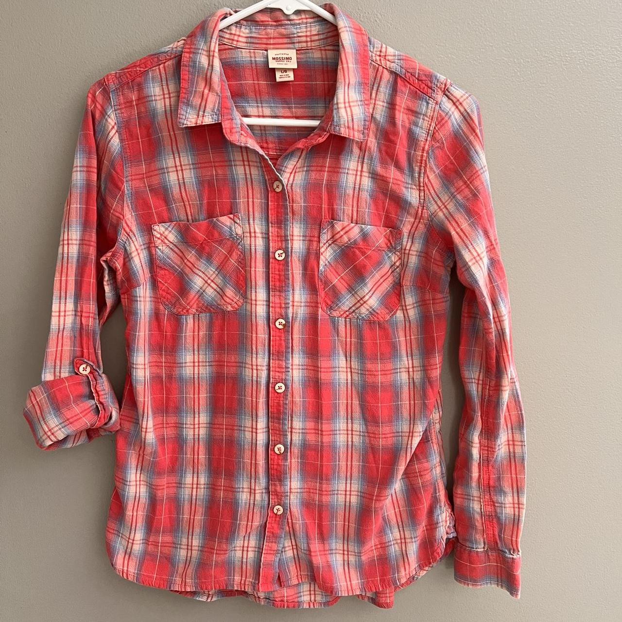 Mossimo lightweight plaid button up shirt. Button... - Depop