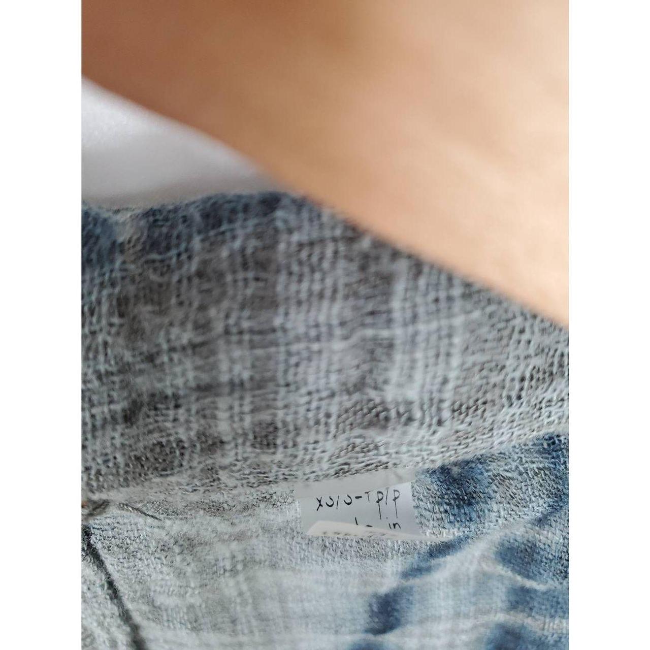 Free People Women's Blue and Green Top | Depop