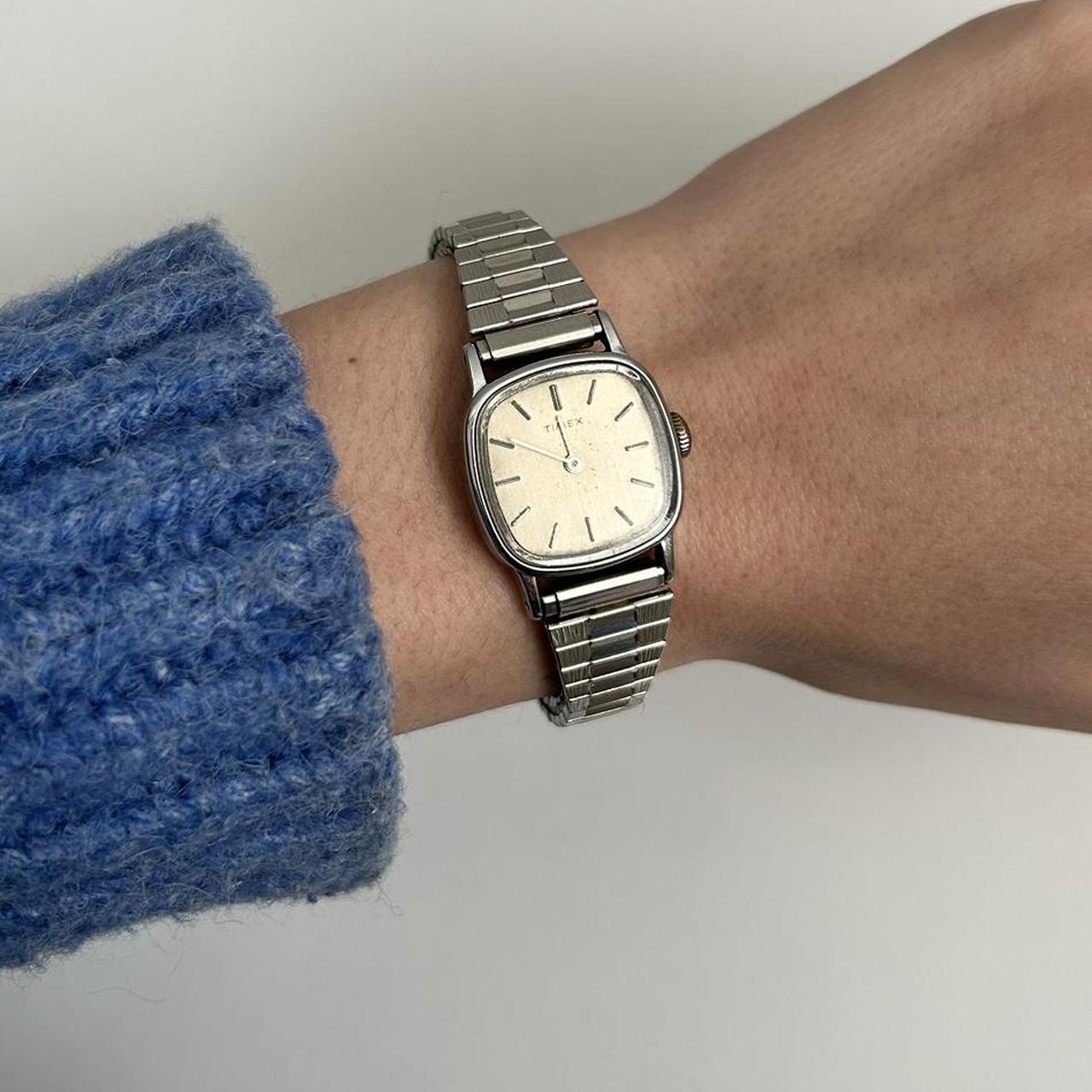 Silver timex watch Stretch band Shown on a 6.5 in... - Depop