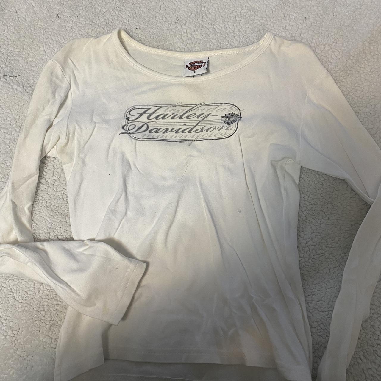 harley davidson long sleeve super cute has some... - Depop