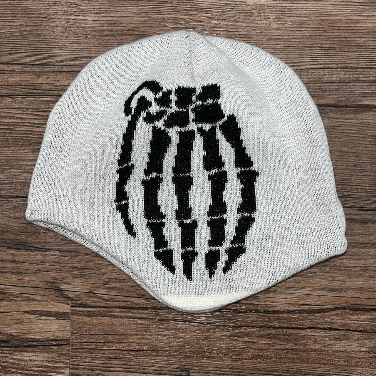 sick skeleton hand grenade beanie - Depop