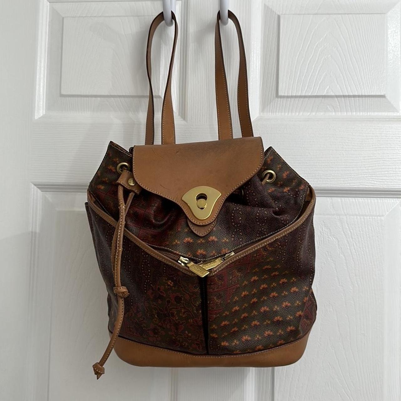 Vintage Escada backpack Leather parts has some... - Depop