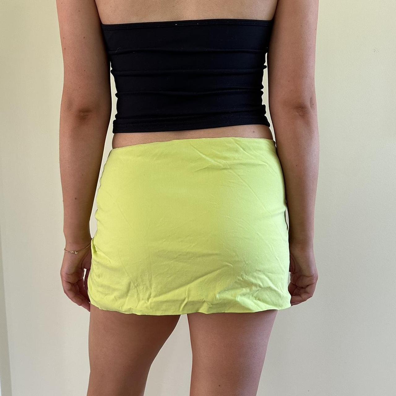 supre mini skirt - size 10 - bright green colour -... - Depop