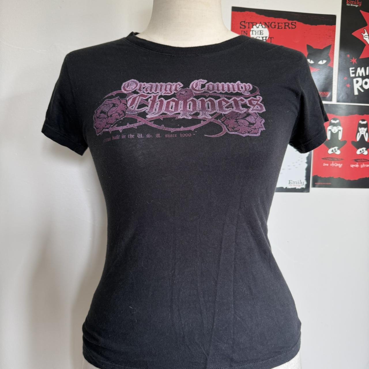 Y2k Orange County Choppers black cotton baby tee... | Depop