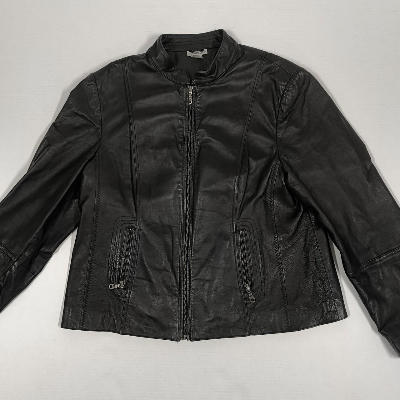 Capture Leather Jacket Size : L Woman's - Depop