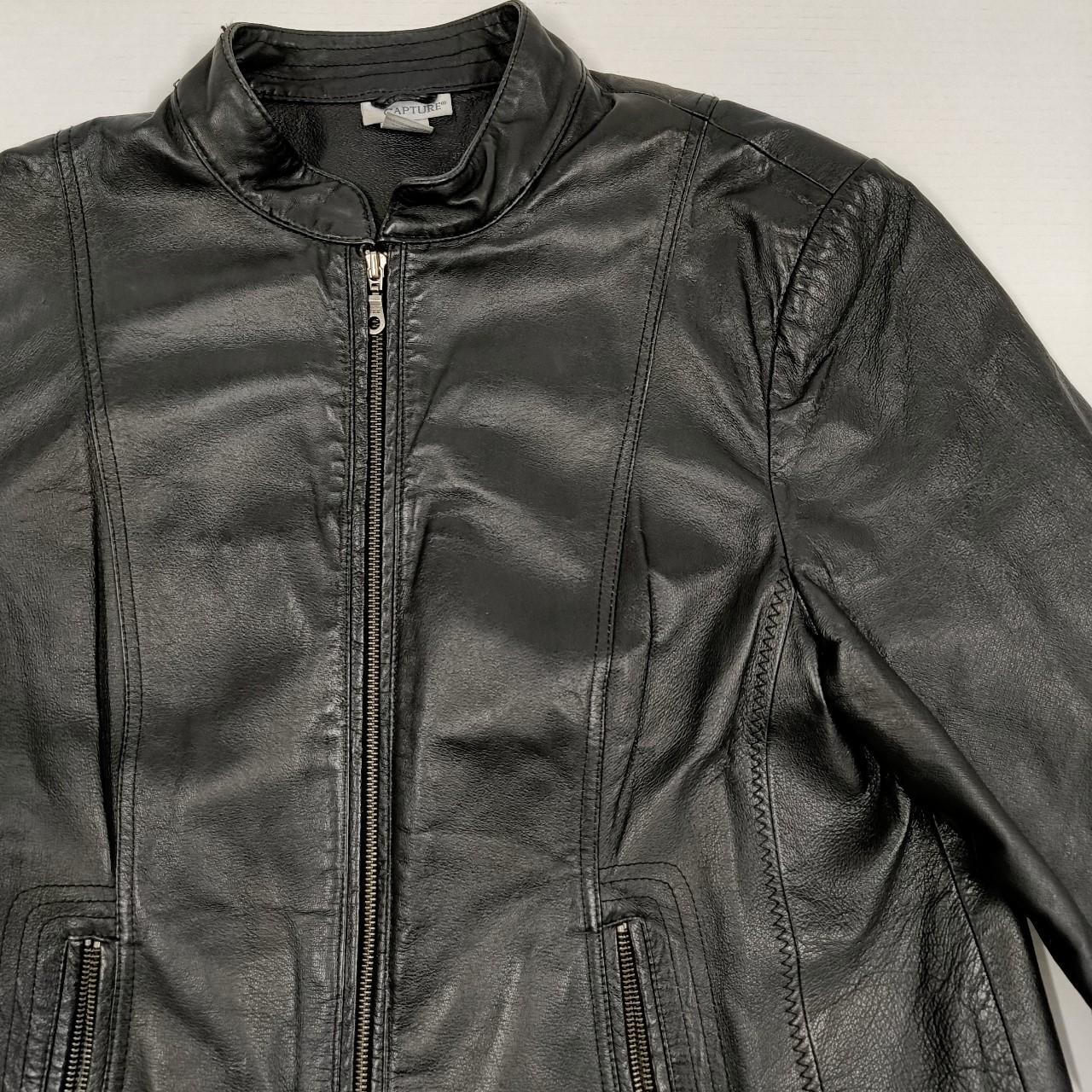 Capture Leather Jacket Size : L Woman's - Depop