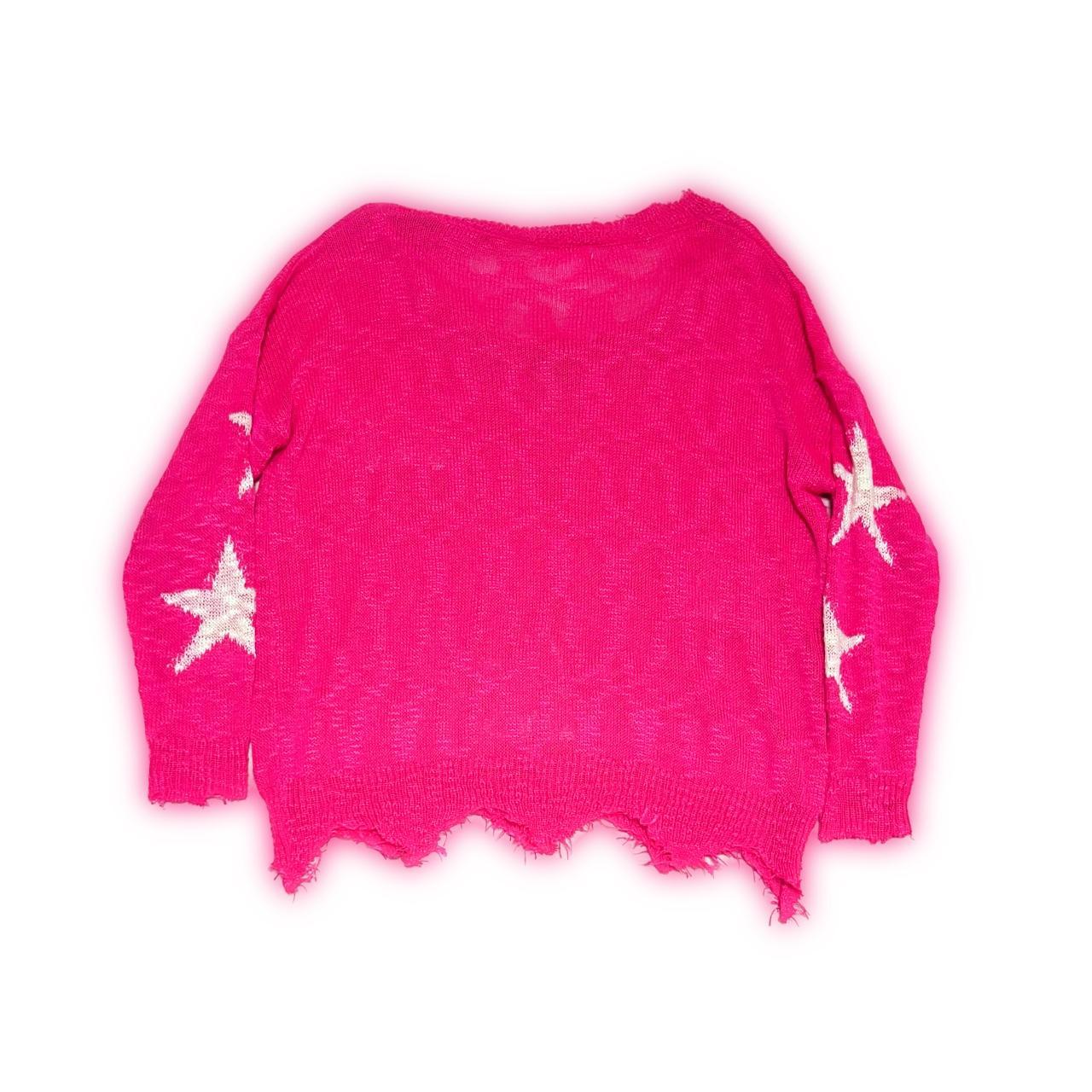 main strip hot pink star sweater ˘͈ᵕ˘͈ excellent... - Depop