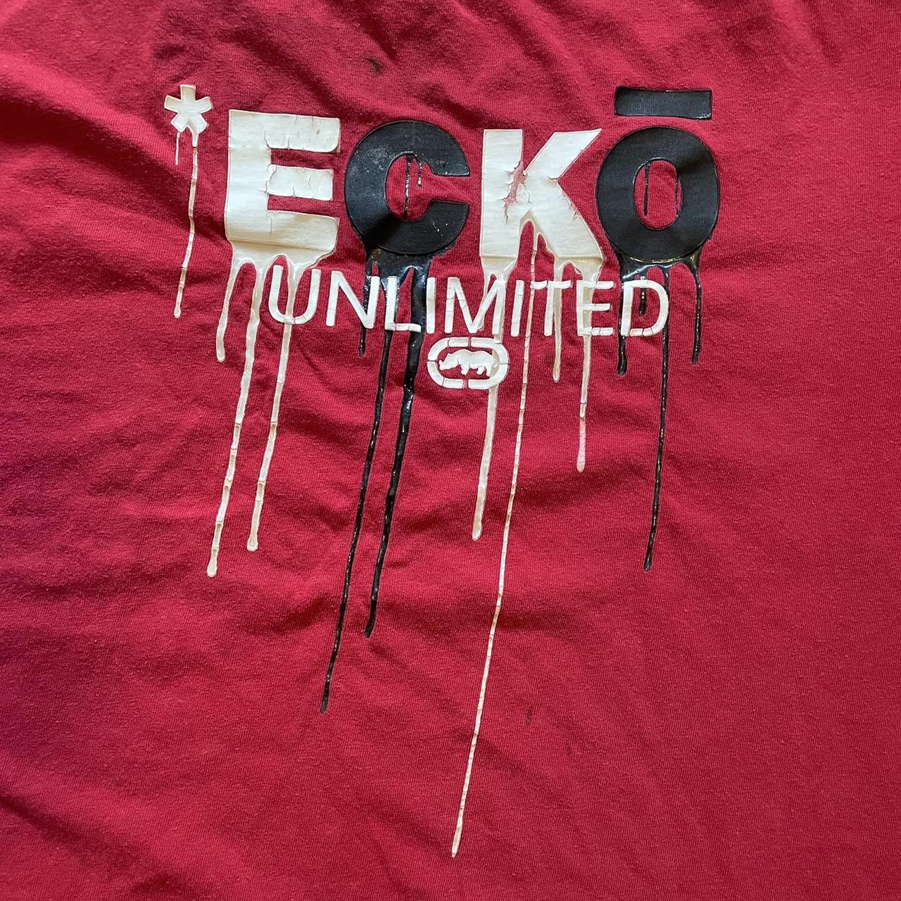 Y2k Ecko Unltd Shirt, red tee with “Ecko Unlimited”... - Depop