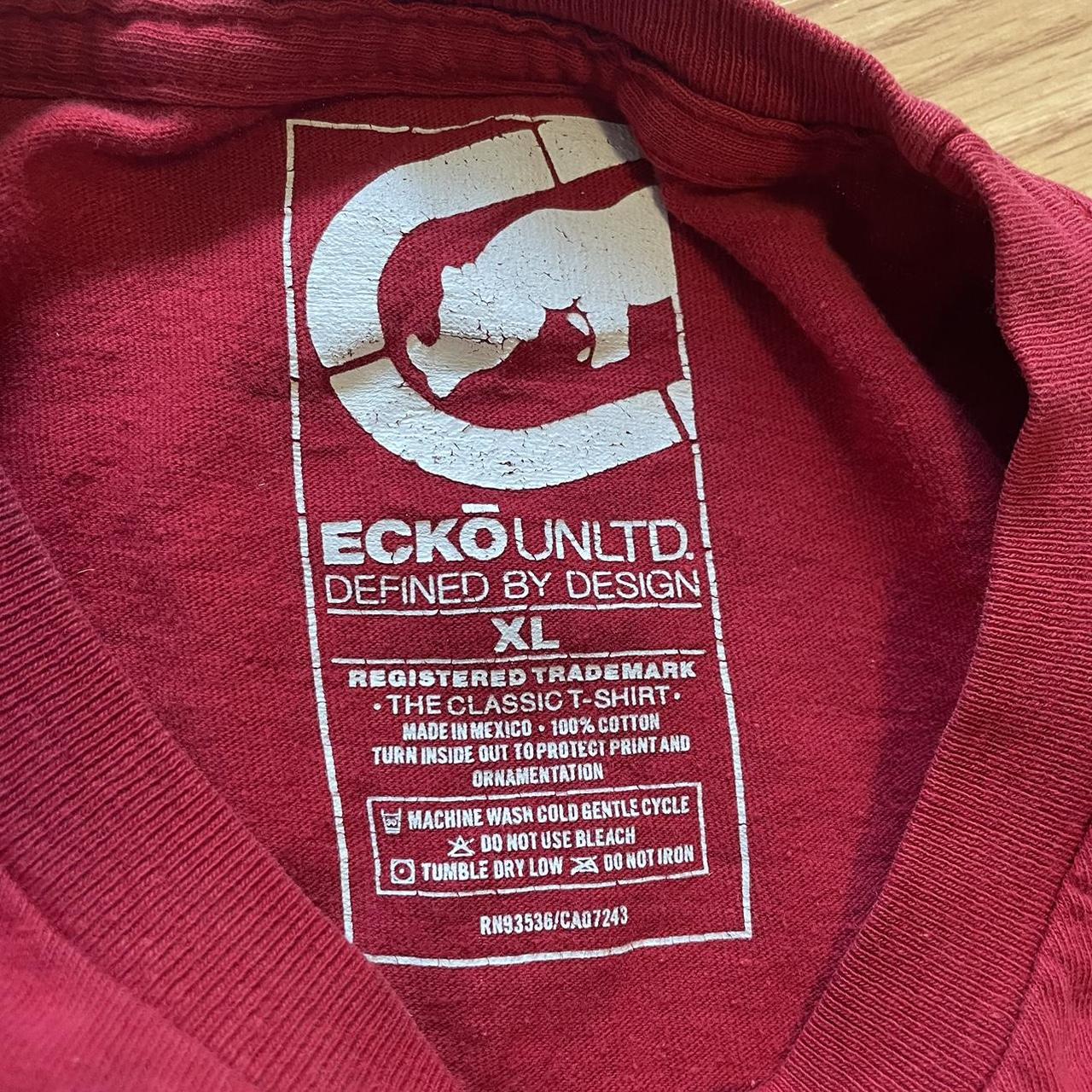 Y2k Ecko Unltd Shirt, red tee with “Ecko Unlimited”... - Depop