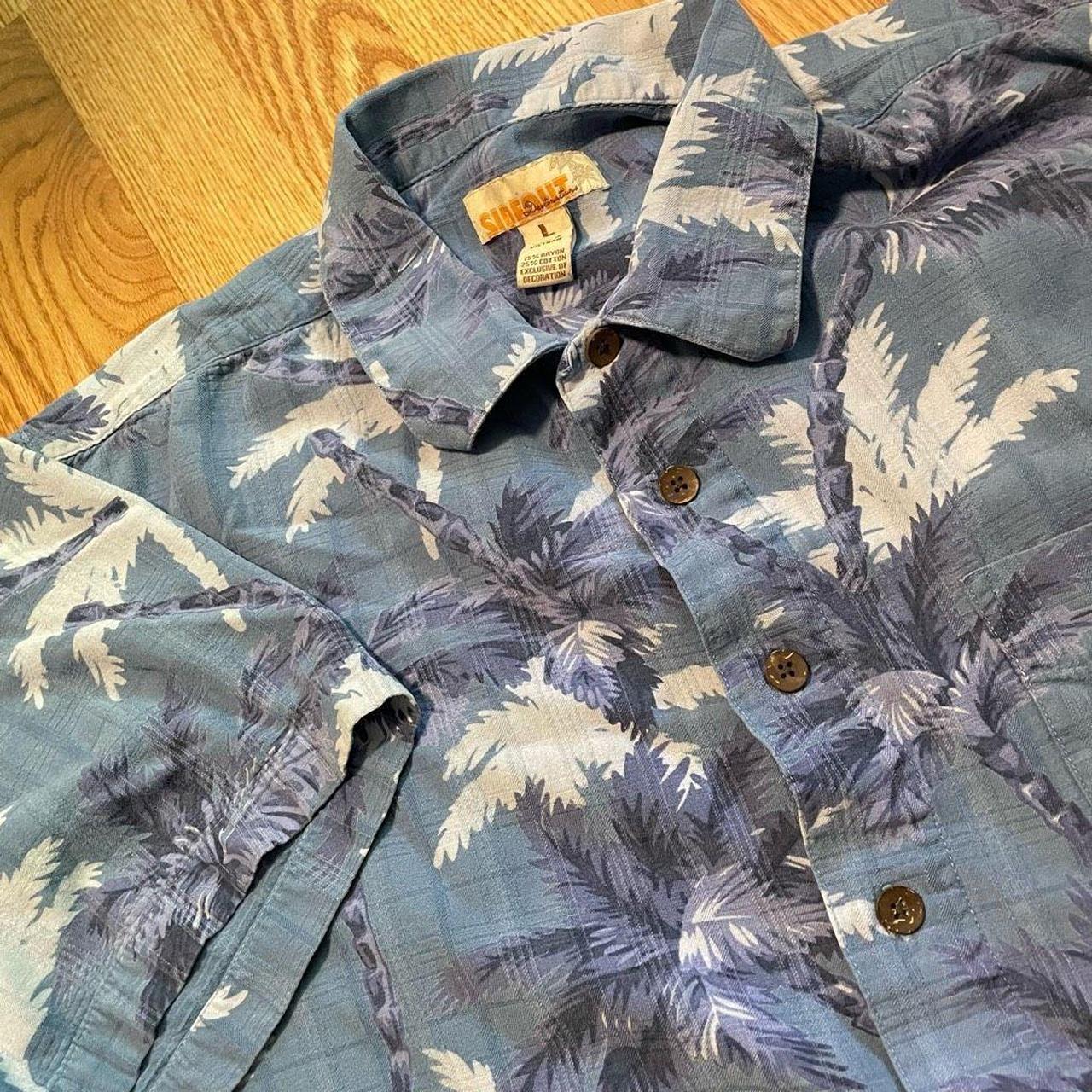 Y2k SideOut Floral Print Hawaiian Button Down Shirt... - Depop