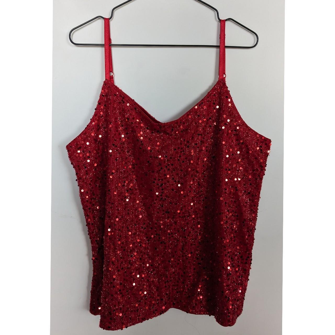 Size 18 XXL red sequin cami. Unworn, bought from... - Depop