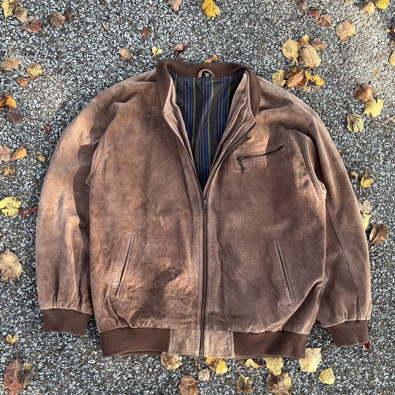 Vintage 80s Echtes Leder German bomber jacket... - Depop