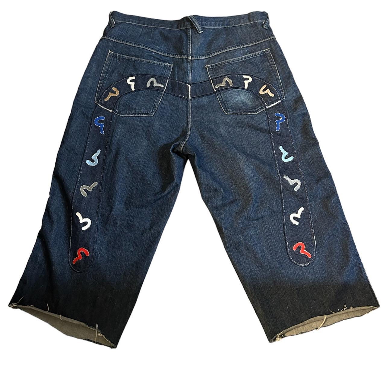 Evisu wide baggy denim large big M design 40x28,... - Depop