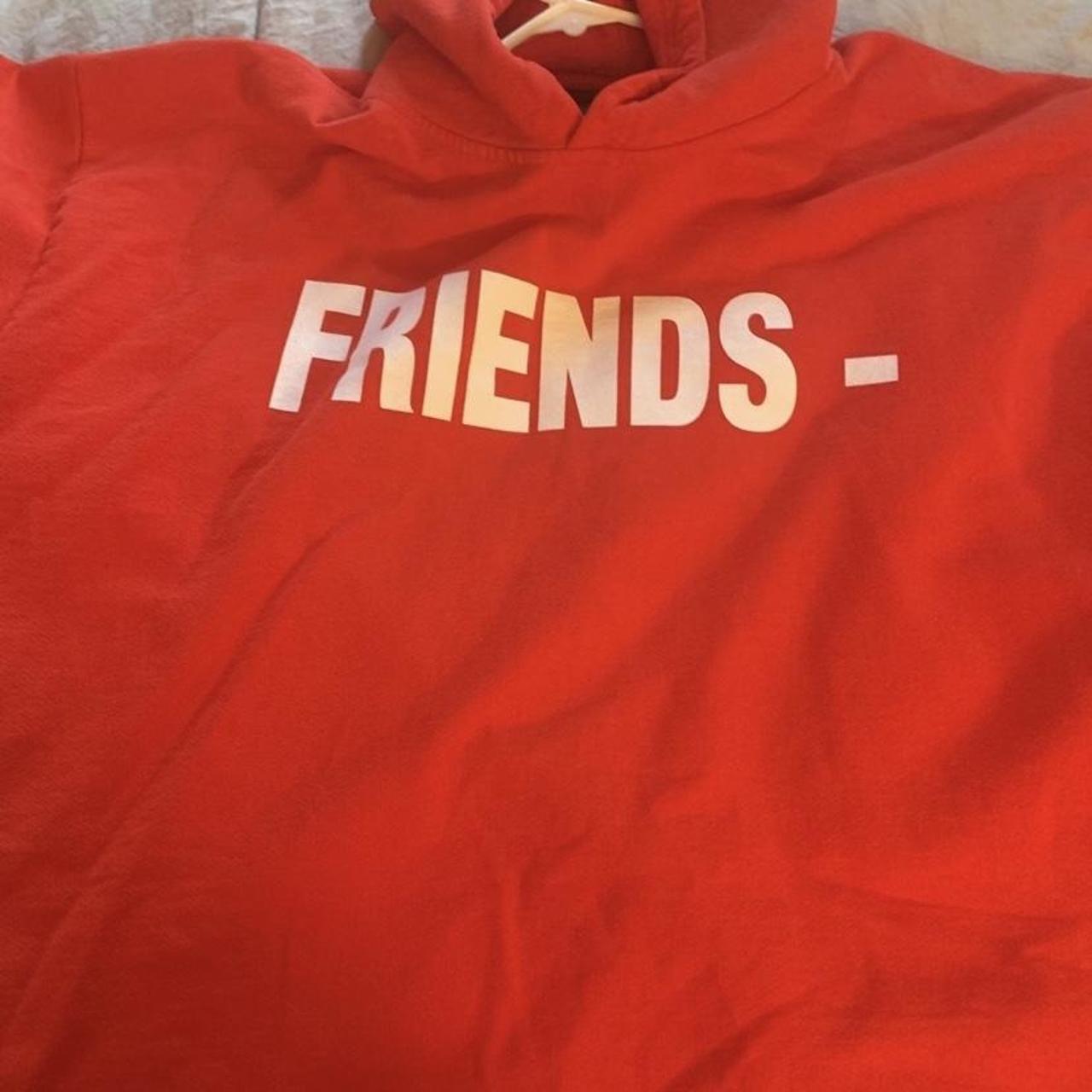 Red Friends Vlone hoodie Size M Was too big for me... - Depop