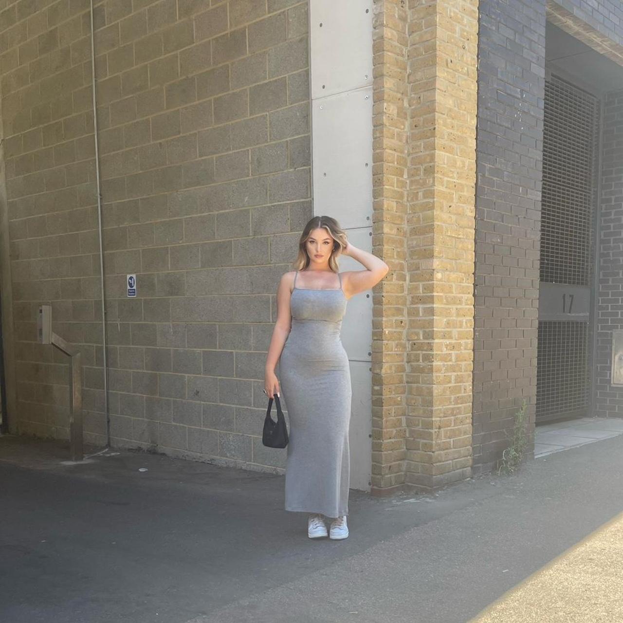 Skims Women's Grey Dress | Depop