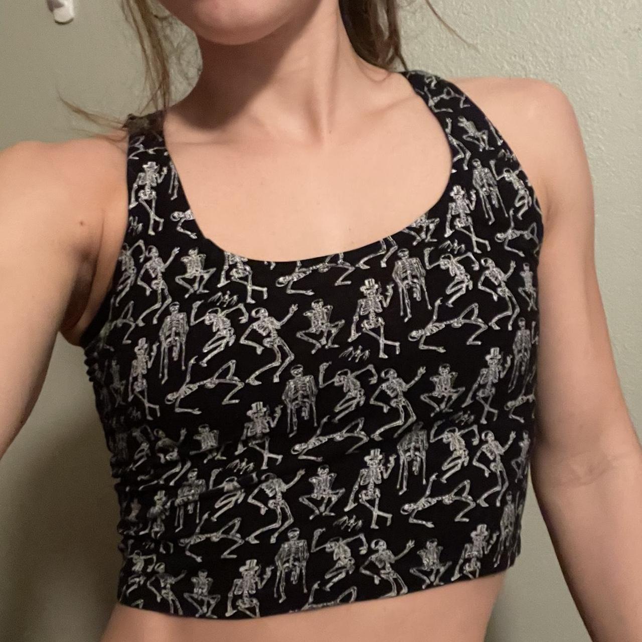 Funky fun skeleton crop top tank top! Size S Wore... - Depop