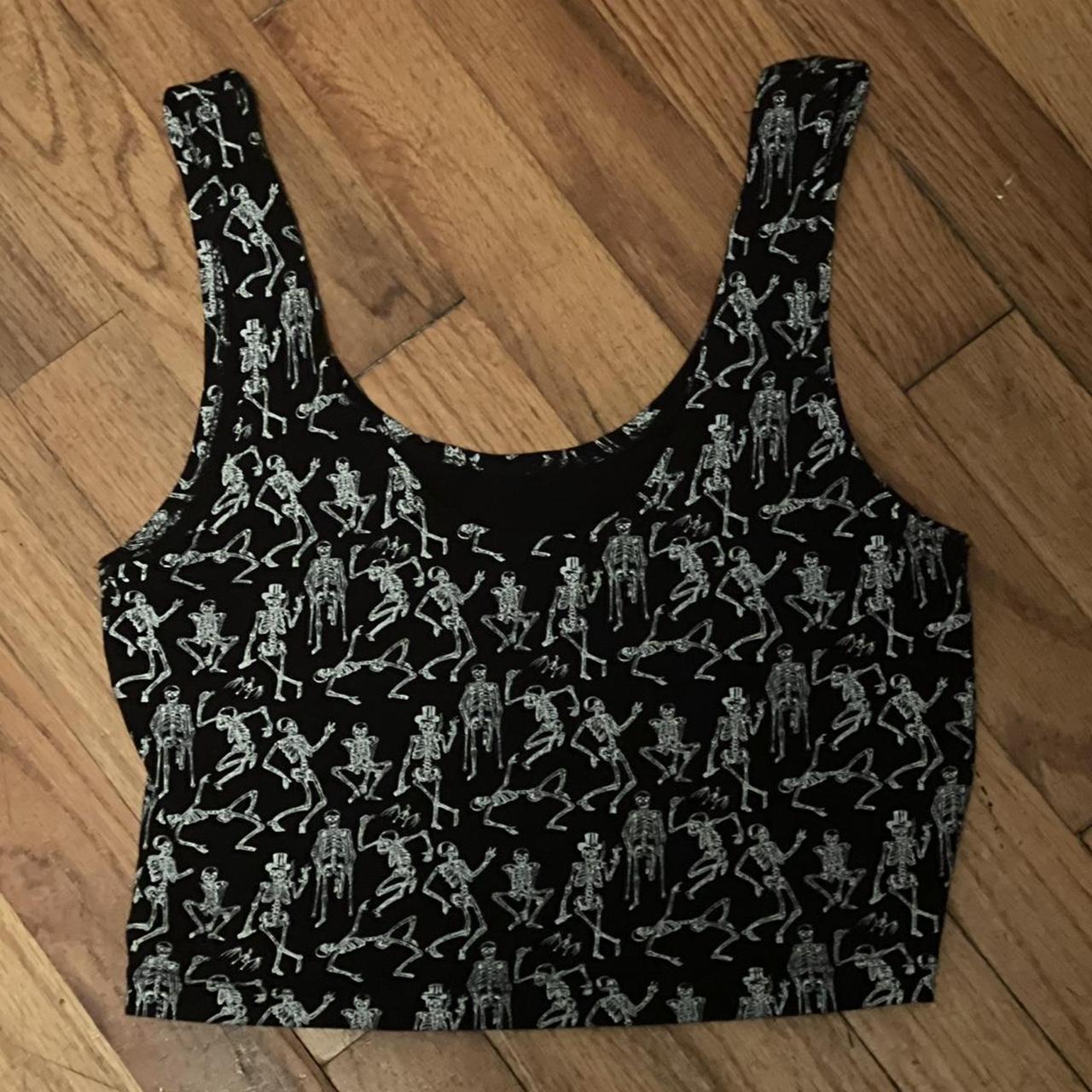 Funky fun skeleton crop top tank top! Size S Wore... - Depop
