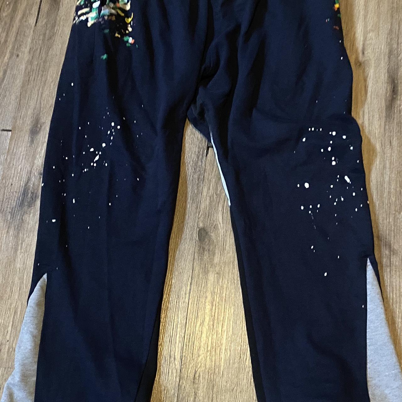 Mnml dark blue flared sweats 2xl only worn like 6... - Depop