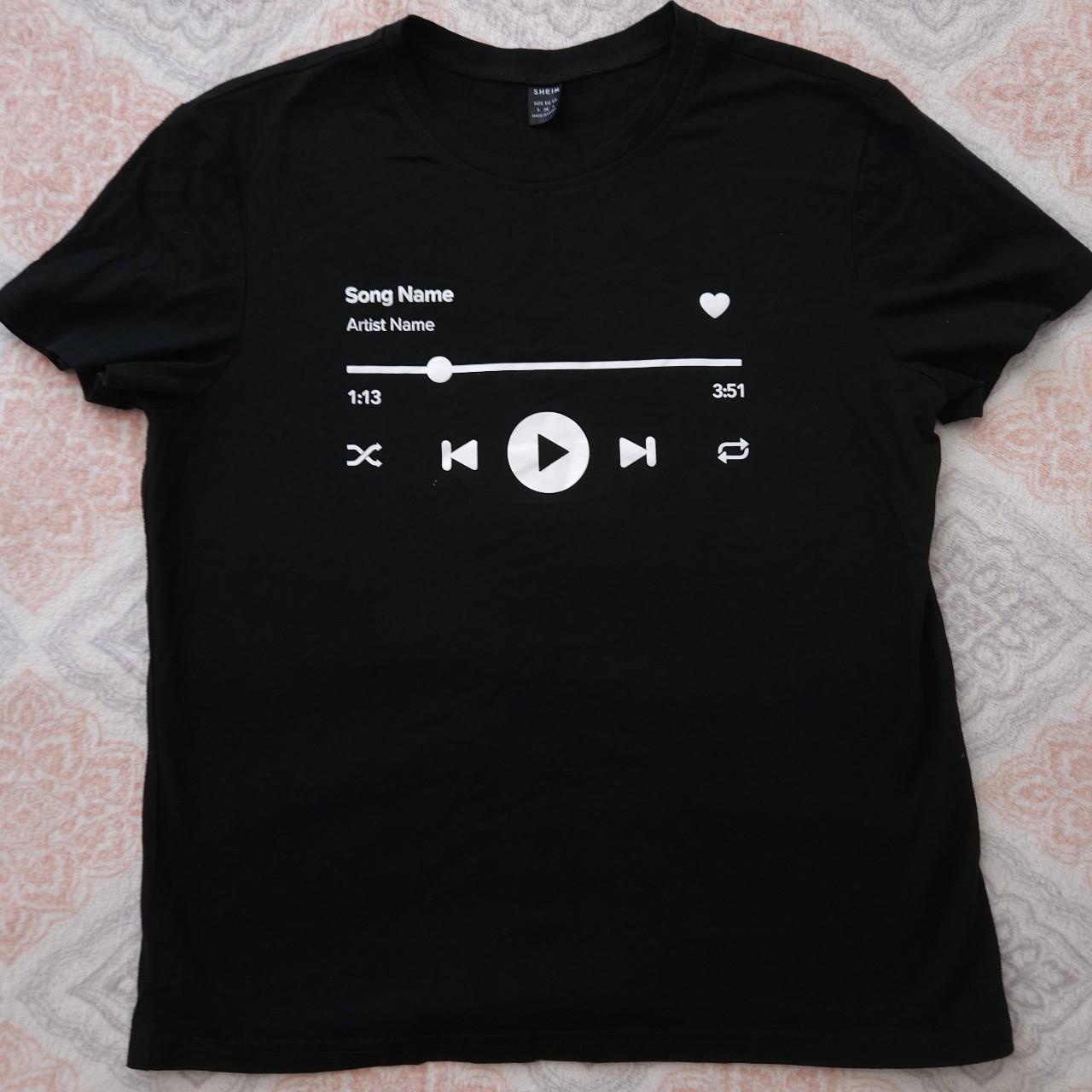SHEIN Music Black Graphic Tee - size small - no... | Depop